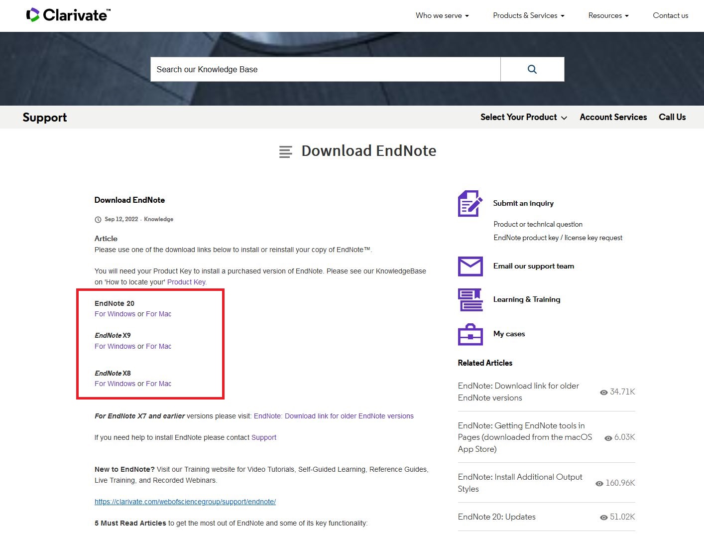 Télécharger et installer EndNote (pour Windows) – Aide à la recherche documentaire